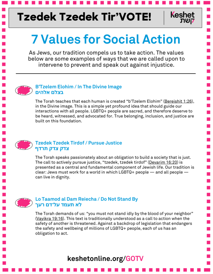 7 Jewish Values for Taking Action - Keshet